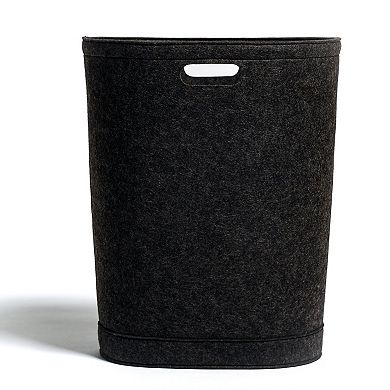 Folden Lane Dark Grey Felt Oval Hamper