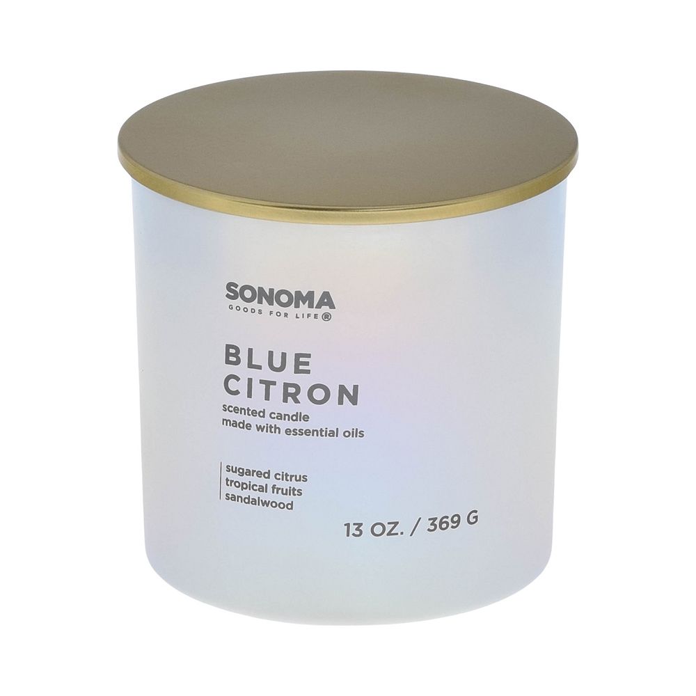 Sonoma Goods For Life® 13-oz. 3-Wick Blue Citron Brights Candle Jar