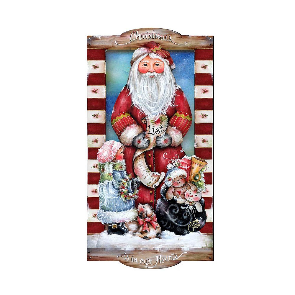 Christmas Wish Holiday 24-Inch Handcrafted Wooden Door Decor by J ...