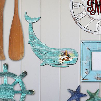 Whale Family 24-Inch Handcrafted Wooden Door Decor by G. DeBrekht ...