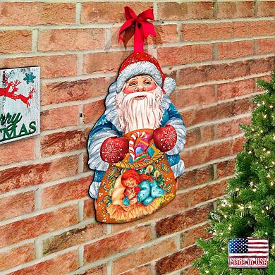 Gift Bag Santa 24-Inch Door Decor and Wall Art by G. DeBrekht ...