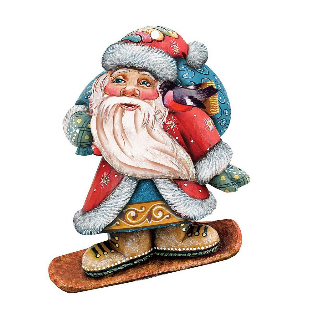 Snowboarding Santa 24-Inch Door Decor by G. DeBrekht - Fun Santa ...
