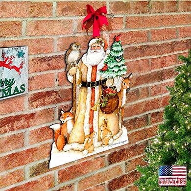 Ivory Santa Christmas 24-Inch Handcrafted Wooden Door Decor by Susan ...