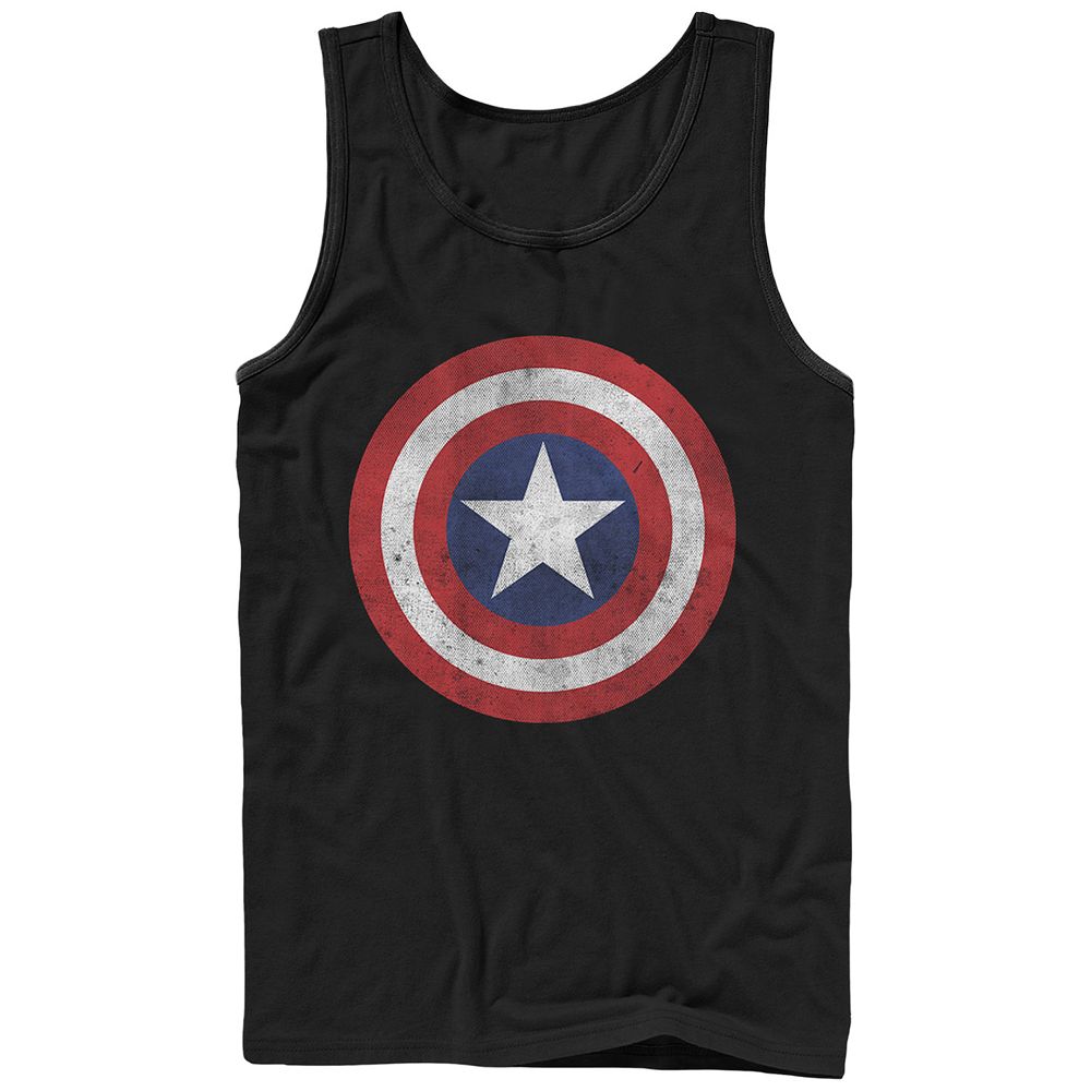 Men's Marvel Captain America Distressed Shield Graphic Tank Top
