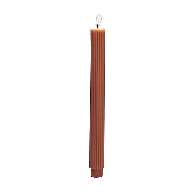 Sonoma Goods For Life® 2-Pack Faded Rose Red Vertical Ribbed Taper Candles