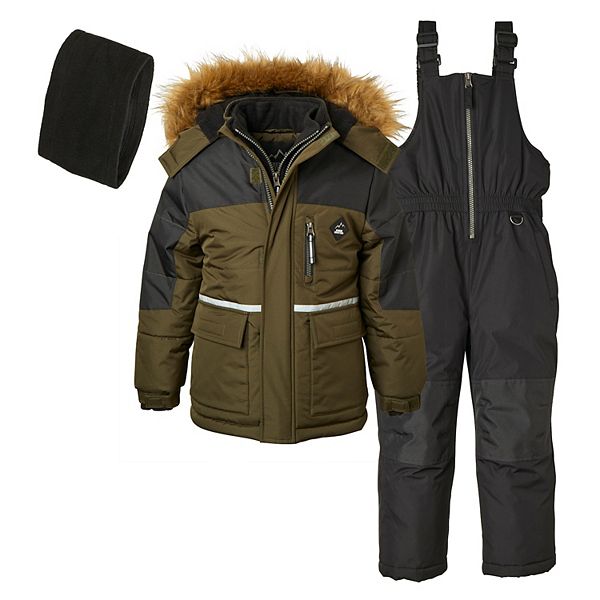 Boys 4-16 iXtreme Snow Bib, Coat & Ear Warmer Set