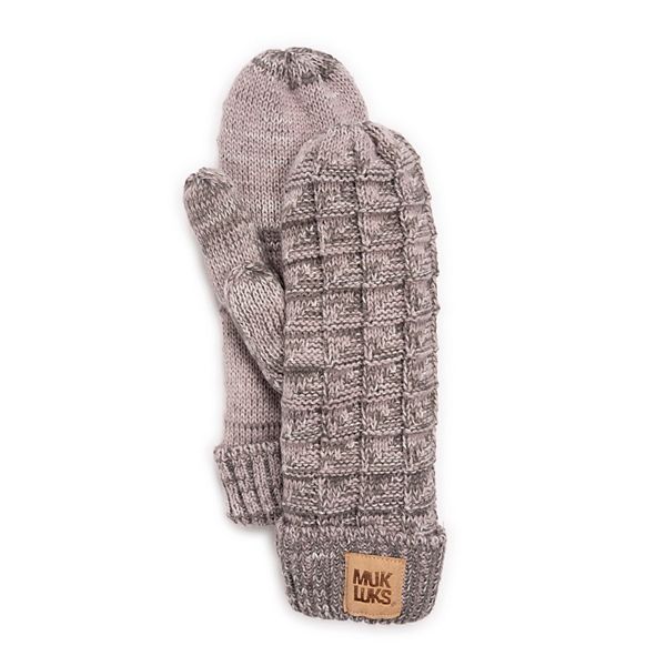 MUK LUKS Women's Patch Pom Mittens