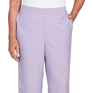 Petite Alfred Dunner Spring Flat Front Short Length Pull On Pants