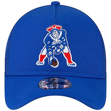Men's New Era Royal New England Patriots Throwback Logo A-Frame Trucker ...