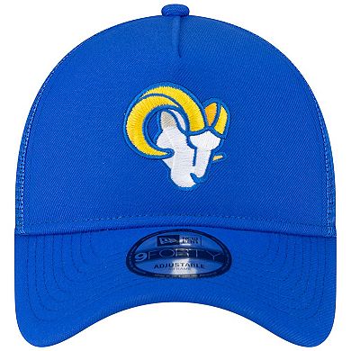 Men's New Era Royal Los Angeles Rams A-Frame Trucker 9FORTY Adjustable Hat