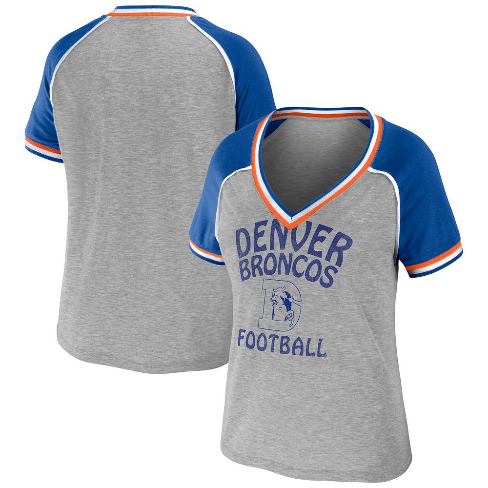 Women's WEAR by Erin Andrews Heather Gray Denver Broncos Throwback ...