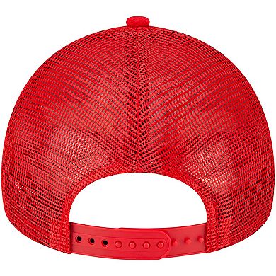 Men's New Era Red Kansas City Chiefs A-Frame Trucker 9FORTY Adjustable Hat