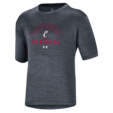 Youth Under Armour Heather Black Cincinnati Bearcats Vent Tech Mesh T-Shirt
