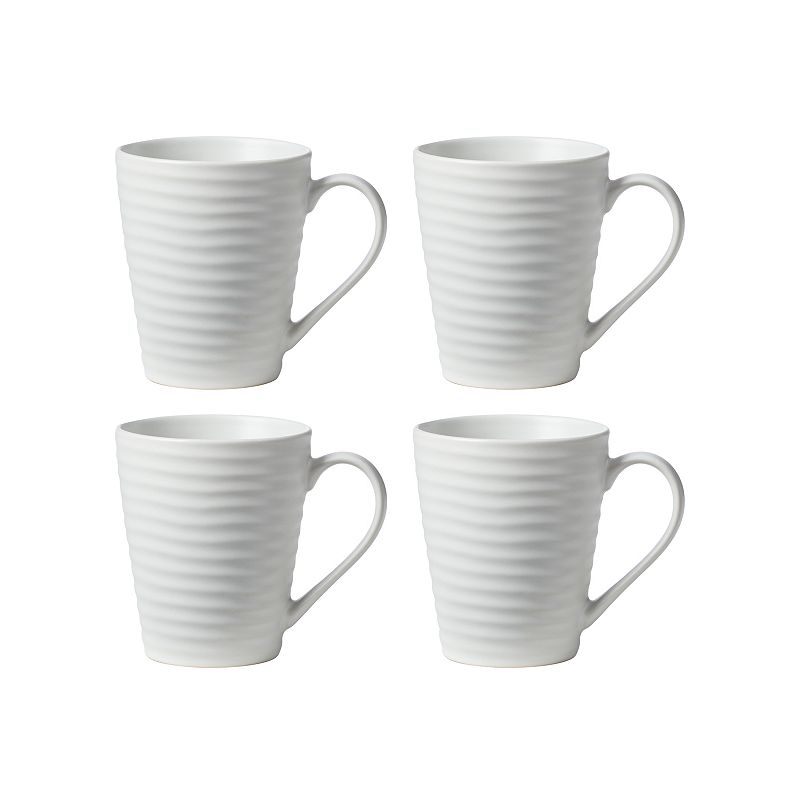 Oneida Set of 2 12 fl oz Ridge Mugs White