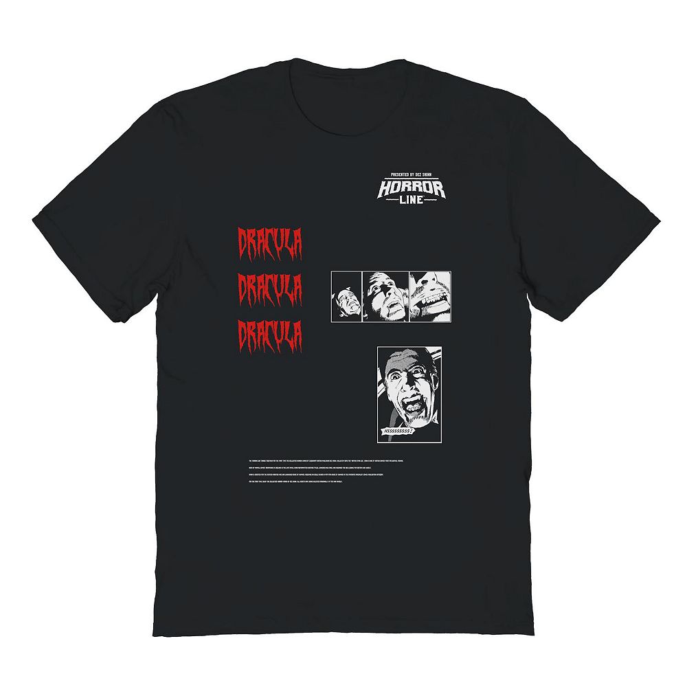 Men's Horror Line Dracula Multi Images Graphic Tee