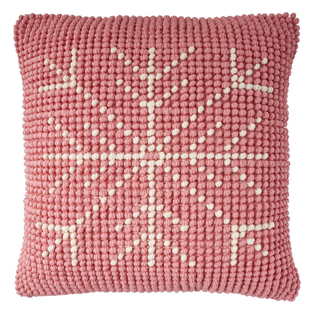 Mina Victory Holiday Loop Snowflake Throw Pillow