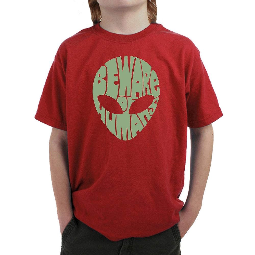 Beware of Humans - Boy's Word Art T-shirt