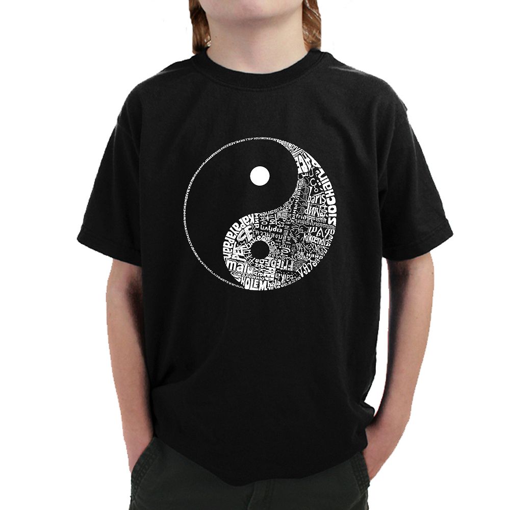 YIN YANG - Boy's Word Art T-shirt
