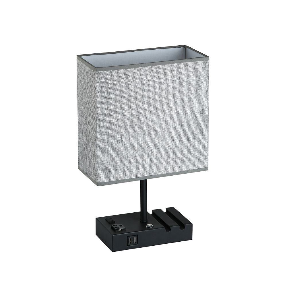 17 in.Table Lamp with USB Port and charging Dock