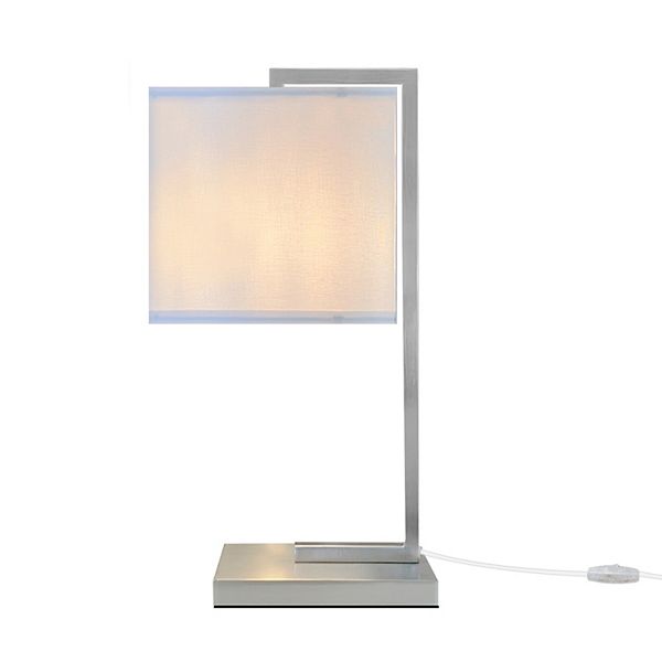 19-inch polished steel table lamp