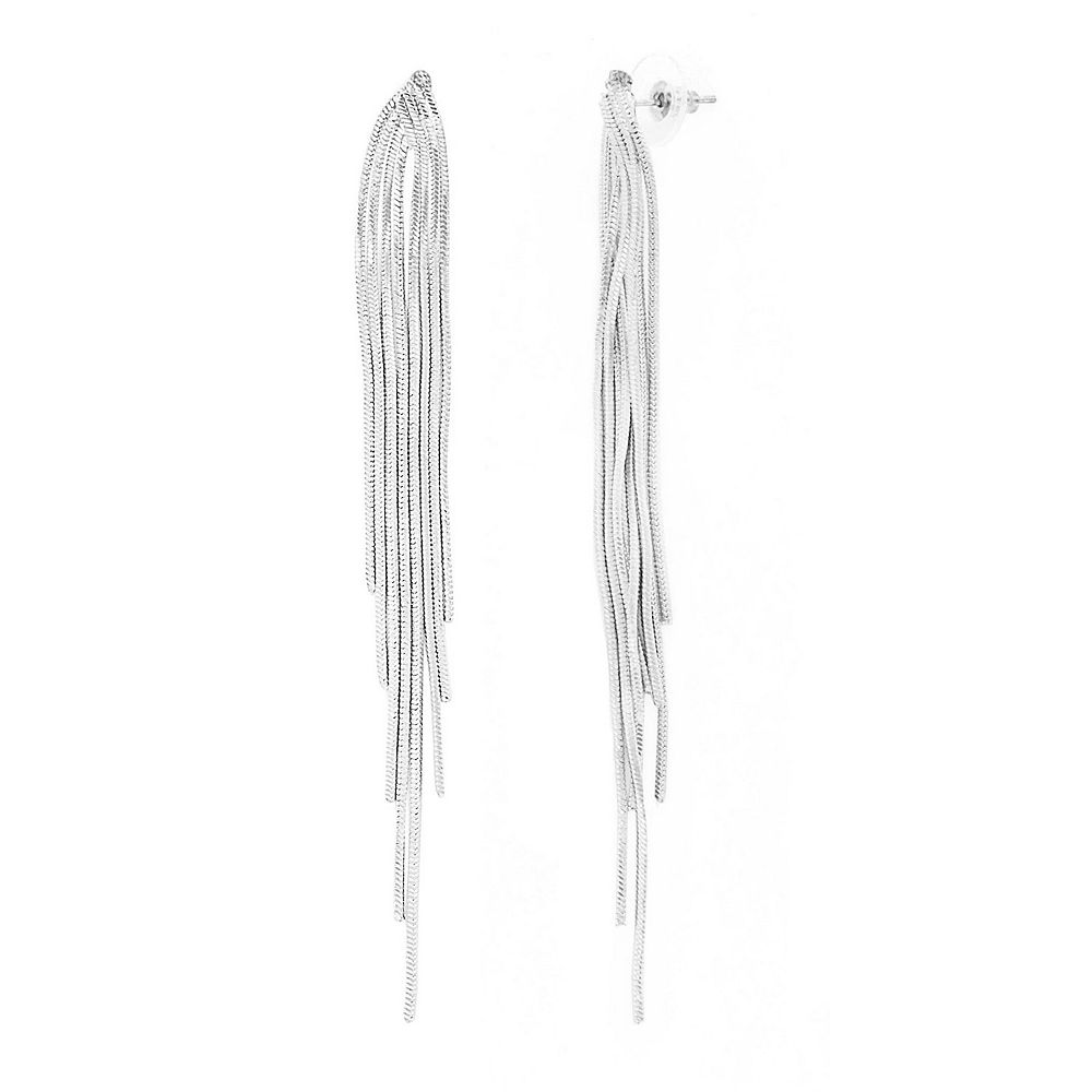 Panee by Panacea Silver Tone Fringe Earrings
