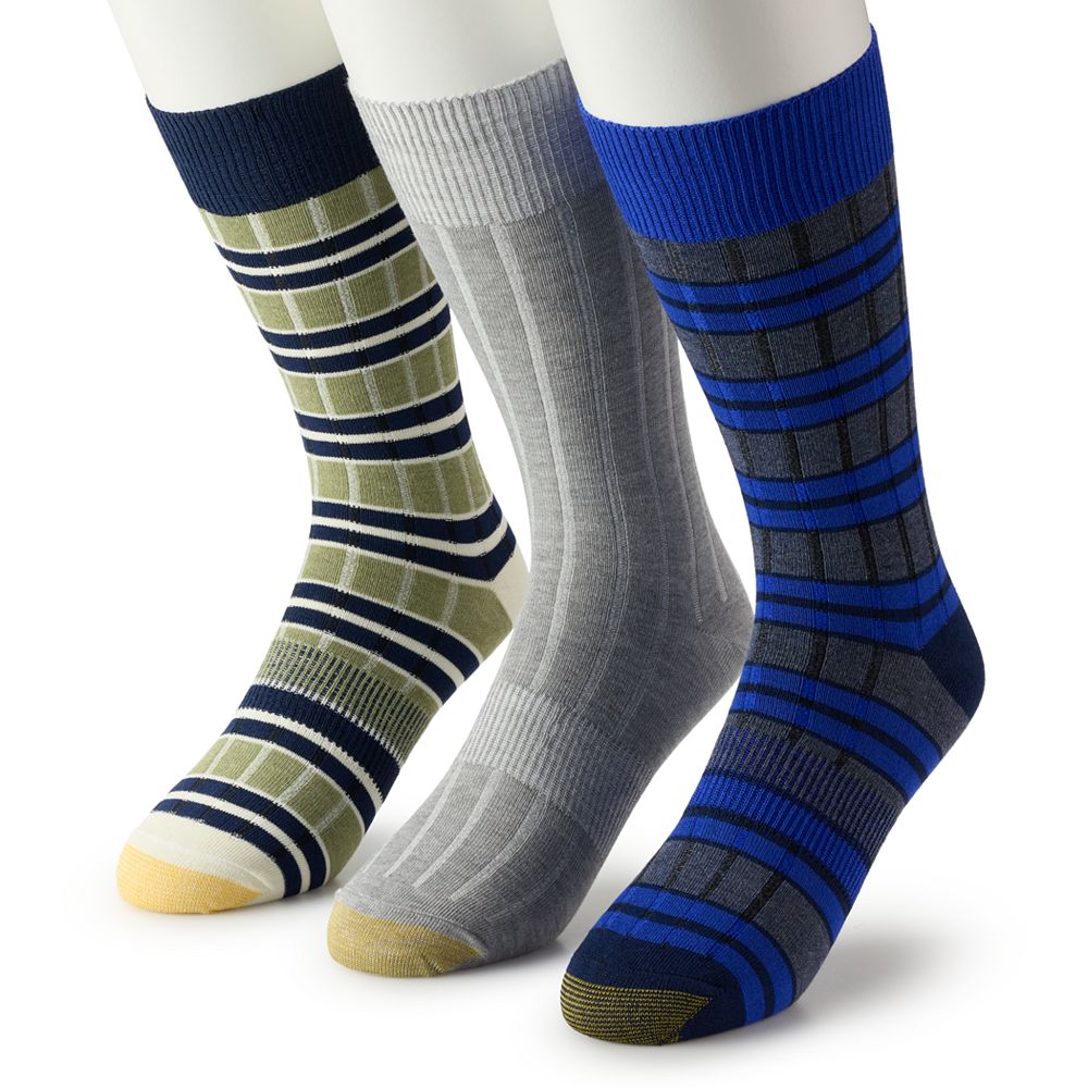 Men's GOLDTOE® 3-Pack Regatta Striped Crew Sock Set