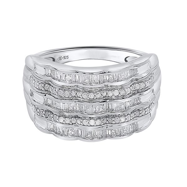 Sterling Silver 1/2 Carat T.W. Diamond Layer Ring