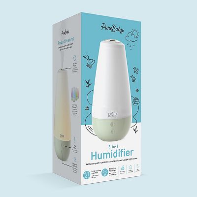 Pure Enrichment PureBaby 3 in 1 Whisper Quiet Humidifier Color Changing Night Light Essential Oil Diffuser