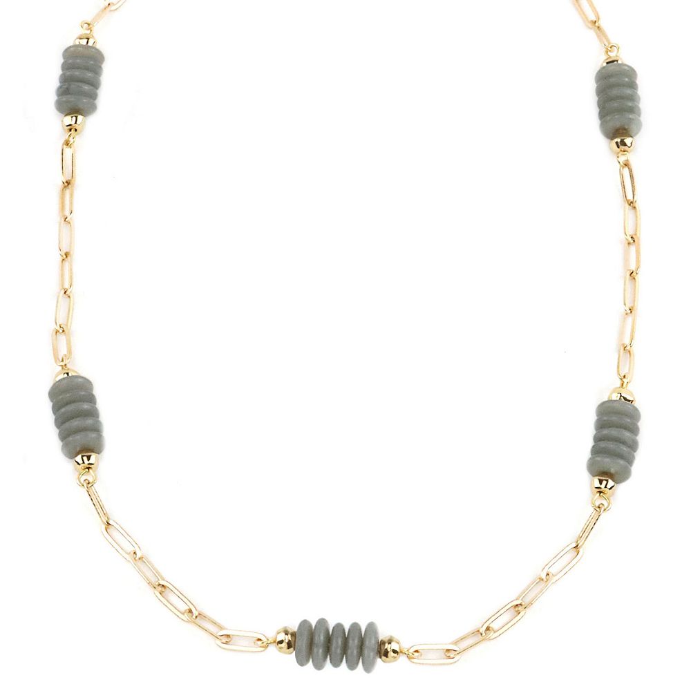 Pannee by Panacea Grey Beaded Necklace