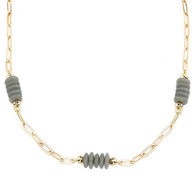 Pannee by Panacea Grey Beaded Necklace