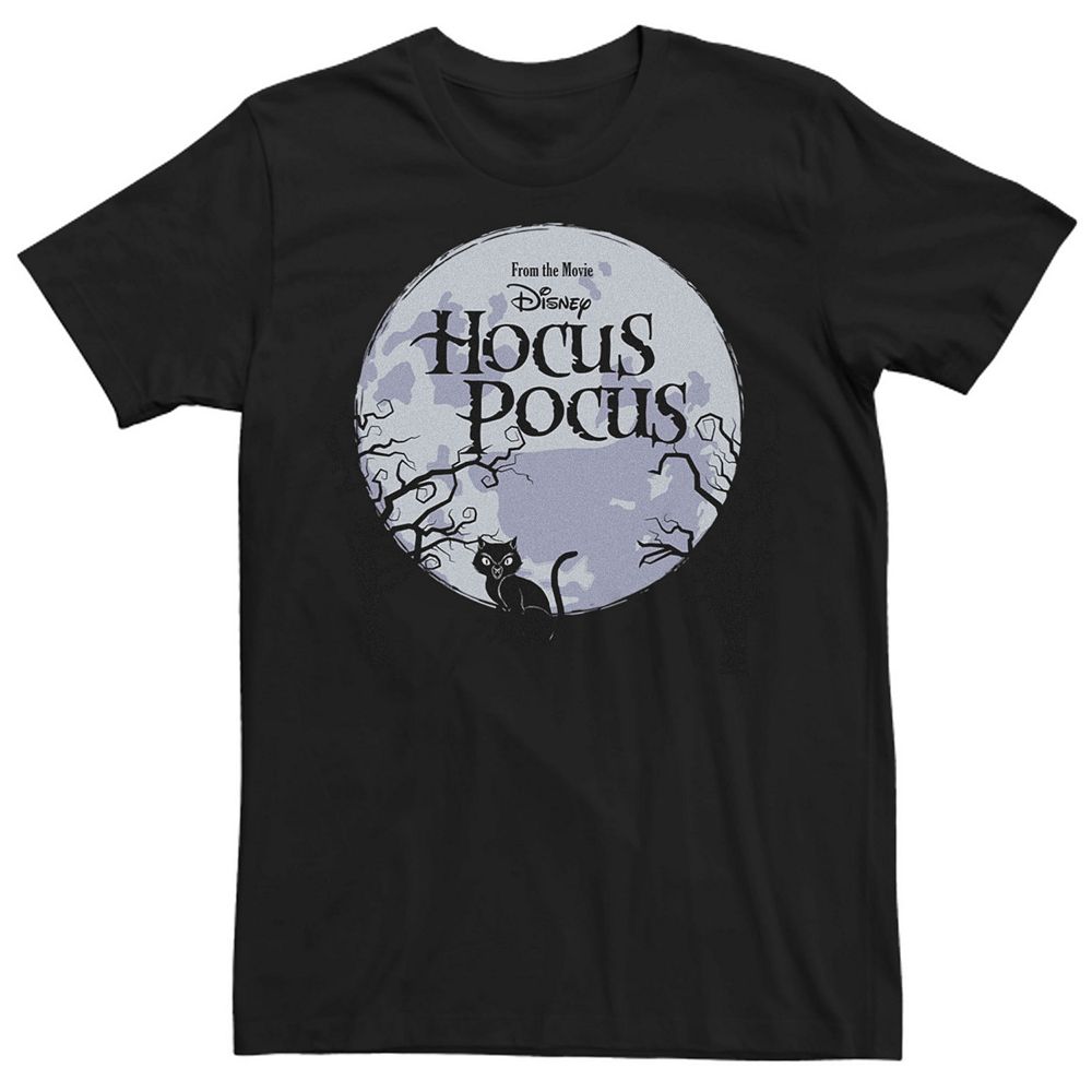 Big & Tall Hocus Pocus Logo Title Full Moon Background Graphic Tee