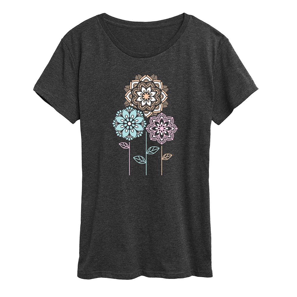Women's Mandala Flowers Graphic Tee