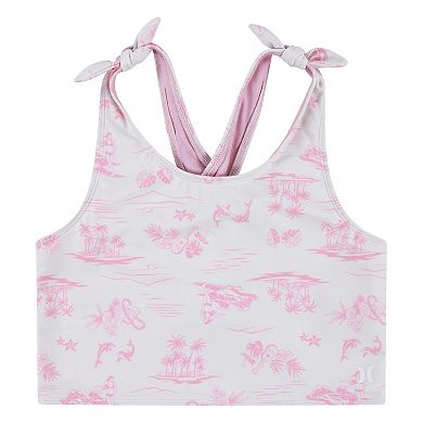 Girls 7-16 Hurley Knotted Tropical UPF 50+ Tankini and Bottoms Swimsuit Set