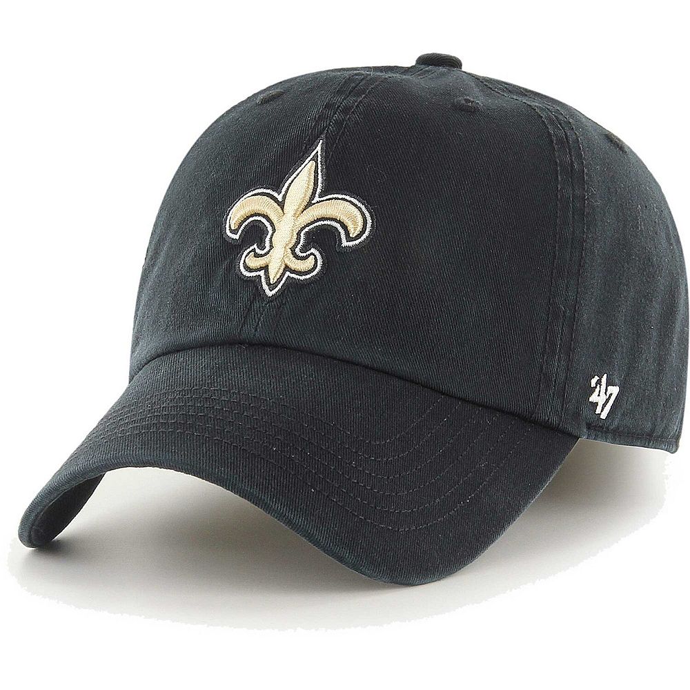 Men's '47 Black New Orleans Saints Franchise Logo Adjustable Hat