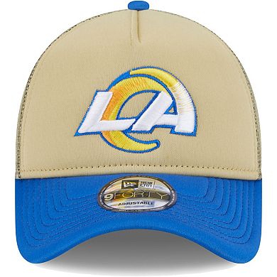 Men's New Era Tan/Royal Los Angeles Rams All Day A-Frame Trucker 9FORTY ...