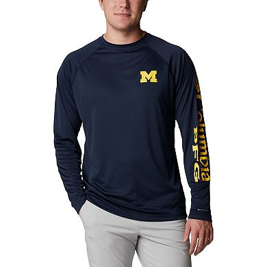 Men's Columbia Navy Michigan Wolverines Terminal Tackle Omni-Shade ...