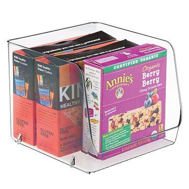 mDesign Stackable Plastic Food Storage Bin, Open Front, X-Large, 2 Pack ...