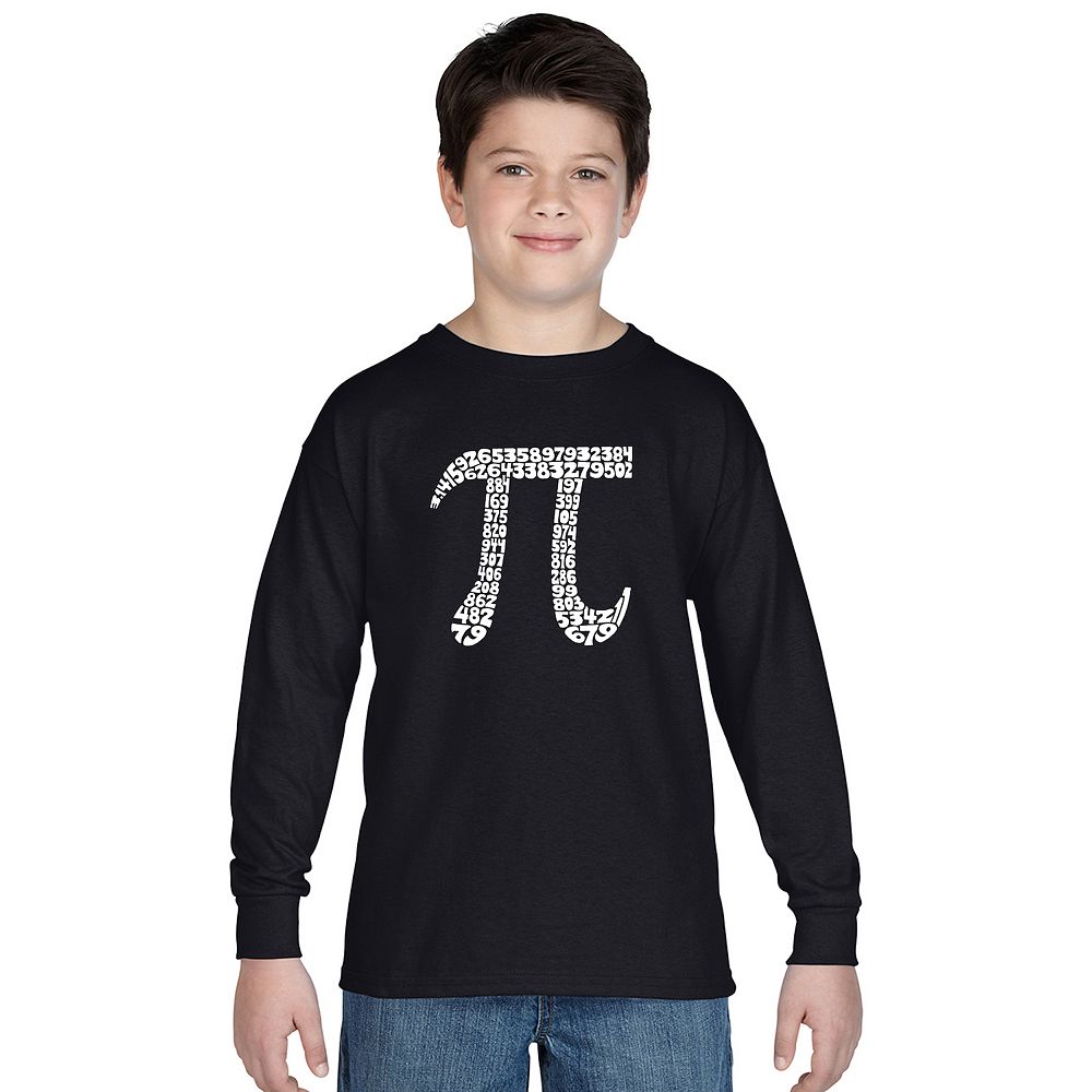 Boy's Word Art Long Sleeve - THE FIRST 100 DIGITS OF PI