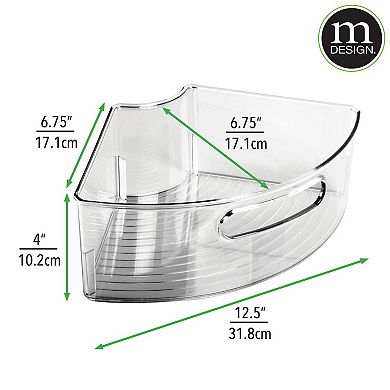 mDesign Plastic Lazy Susan Organizer Bins with Handle for Kitchen, 2 ...