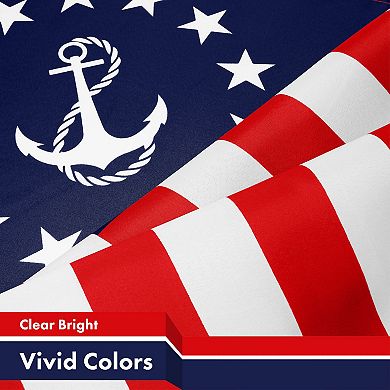 G128 Nautical American 150D 3x5 Ft Printed Polyester Flag