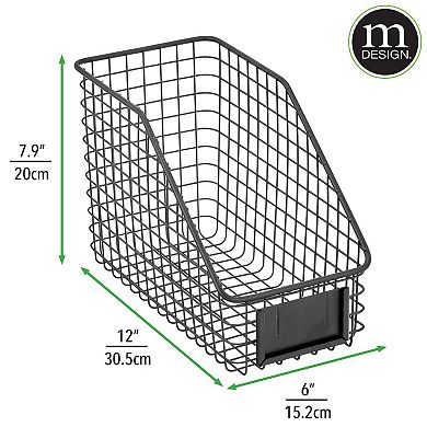 mDesign Slim Slanted Kitchen Organizer Basket, Label Slot, 2 Pack ...
