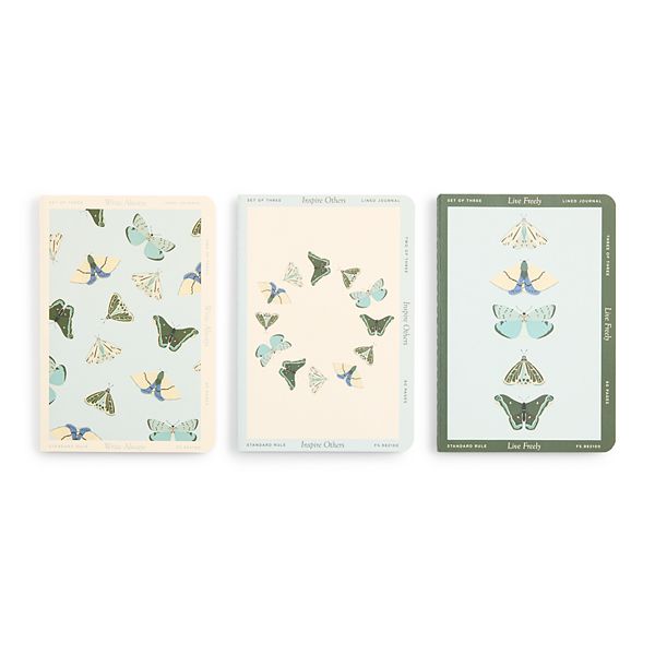Fringe Studio Butterfly 3-Pack Journal Set