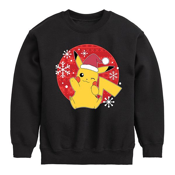 Pokemon Pikachu Santa Hat Crew Fleece