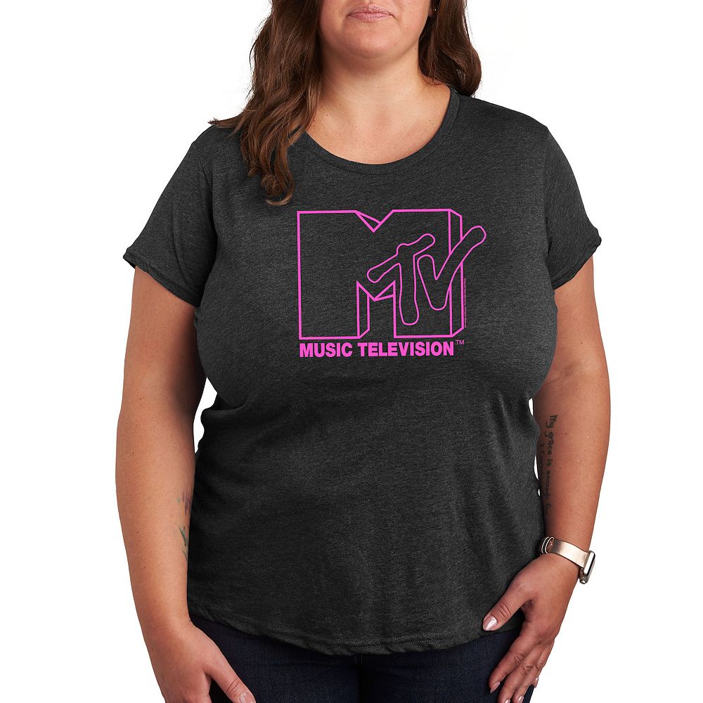 Plus Size MTV Pink Logo Tee