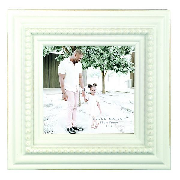 Belle Maison White Beaded Table Top Frame