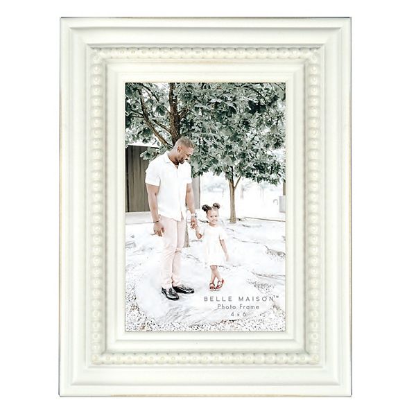 Belle Maison White Beaded Table Top Frame