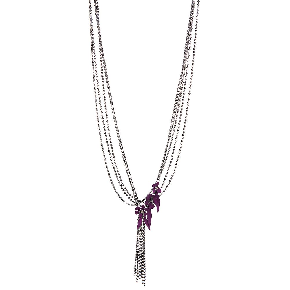 Simply Vera Vera Wang Purple Flower Chain Lariat Necklace