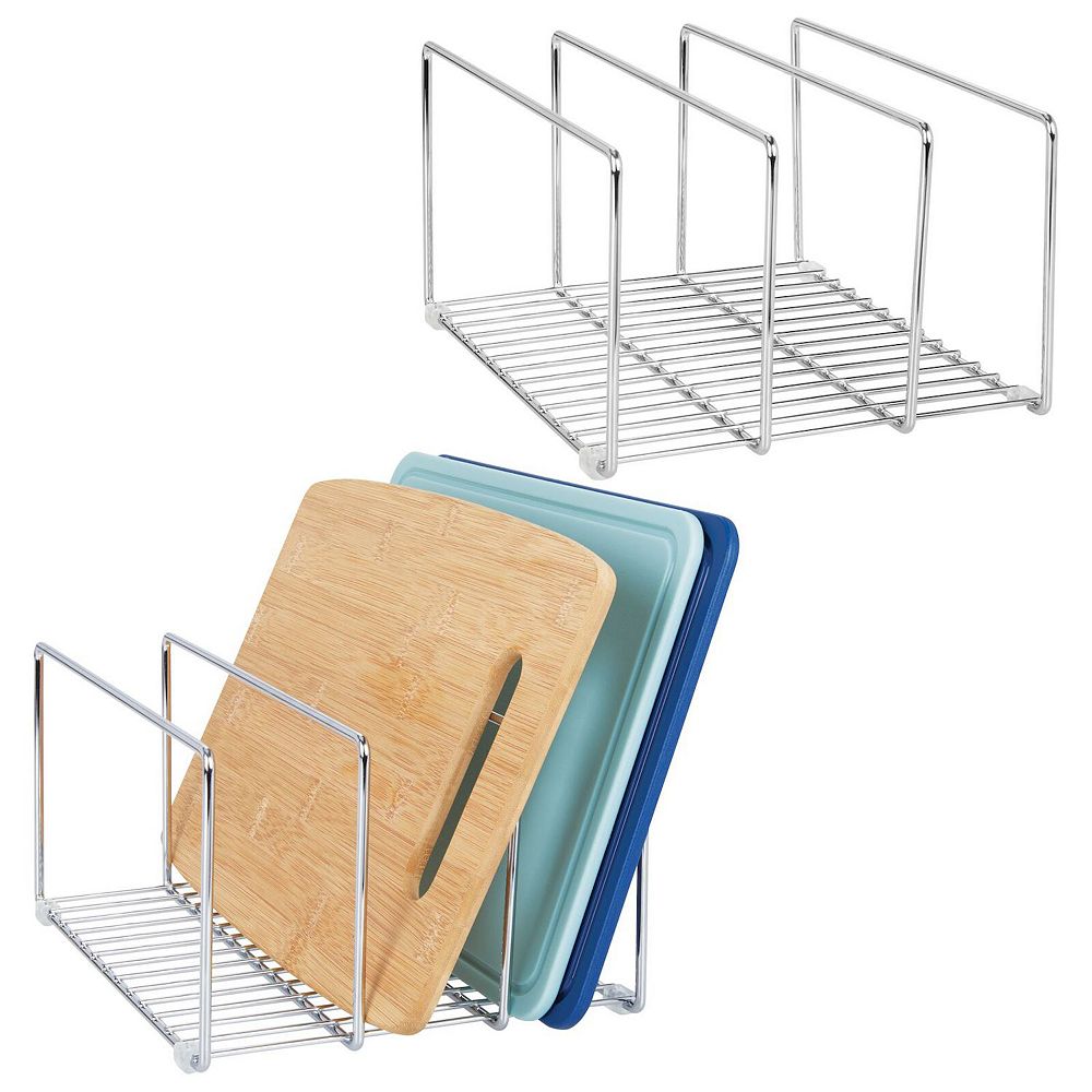 mDesign Steel Cookware Storage Organizer Rack for Kitchen - 2 Pack ...