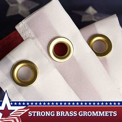 G128 2 PACK: Fan Flag American Star Center Embroidered 2x4 Ft