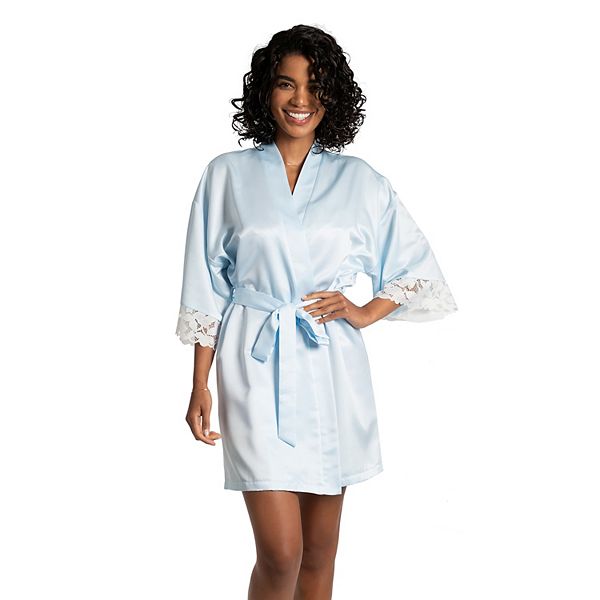 Women's Lilac+London Satin Wrapper Robe